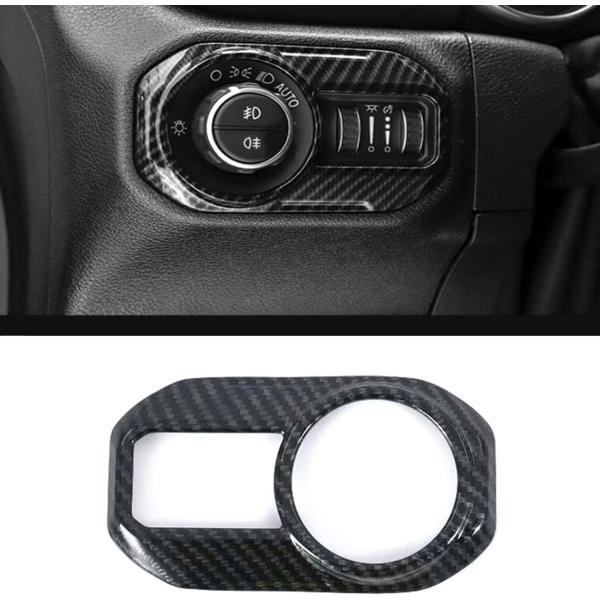 商品名Genericss ラングラー JL 2018 2019 2020用 ヘッドライトスイッチ ボタン ノブ トリム カーアクセサリー カーボンファイバーInterior Headlight Switch Front Light Swit...