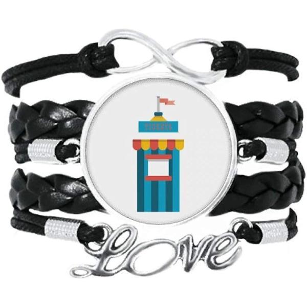 商品名DIYthinker Amazing Funny Park Ticketing Illustration Bracelet Love Accessory Twisted Leather Knitting Rope Wristband ...