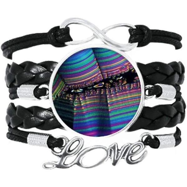 商品名DIYthinker Science Bioplast Microcosmic Pattern Bracelet Love Accessory Twisted Leather Knitting Rope Wristband Giftブ...