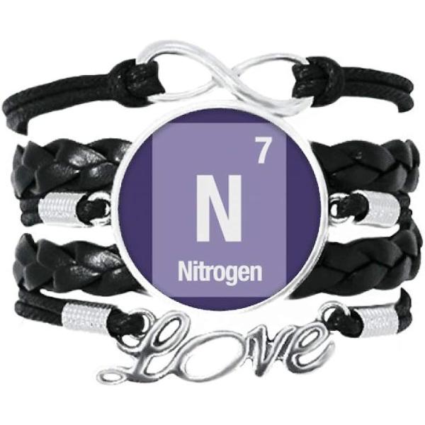 商品名DIYthinker N Nitrogen Chemical Element Science Bracelet Love Accessory Twisted Leather Knitting Rope Wristband Giftブラ...