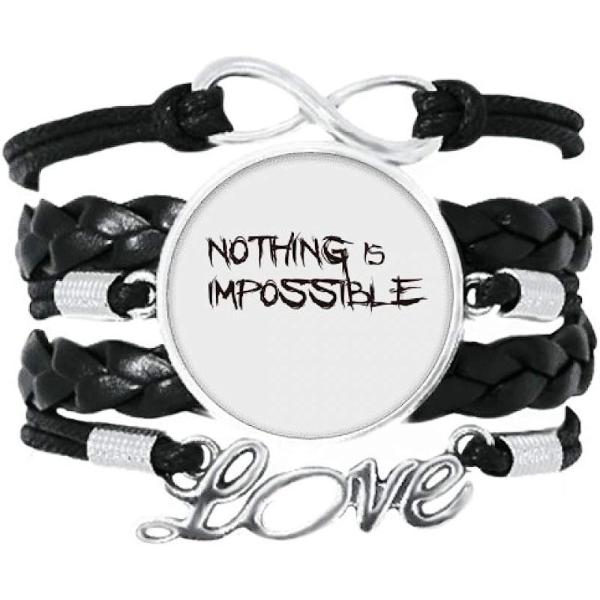 商品名DIYthinker Quote Nothing is Impossible Bracelet Love Accessory Twisted Leather Knitting Rope Wristband Giftブランド：DIYth...