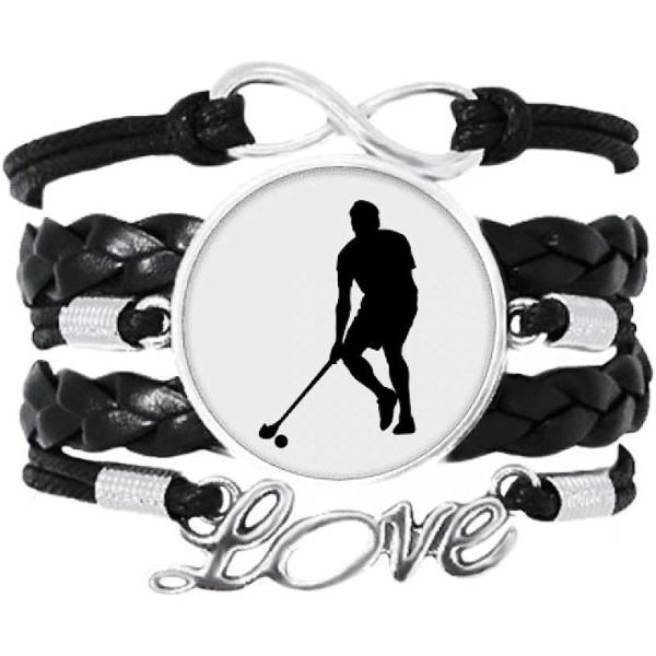 商品名DIYthinker Physical Education Hockey Sports Running Bracelet Love Accessory Twisted Leather Knitting Rope Wristband G...