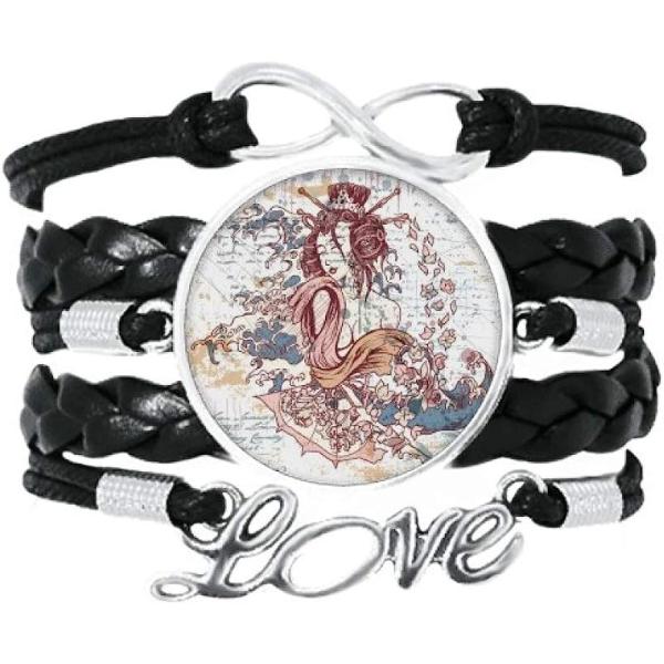 商品名DIYthinker Geisha Kimono Fan Japan Waves Bracelet Love Accessory Twisted Leather Knitting Rope Wristband Giftブランド：DIY...