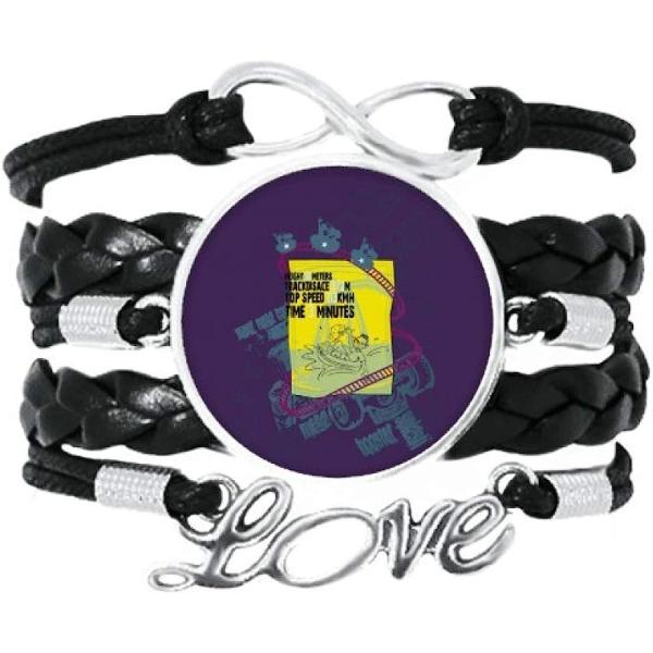 商品名DIYthinker Amusement Park Facilities Roller Coaster Bracelet Love Accessory Twisted Leather Knitting Rope Wristband G...