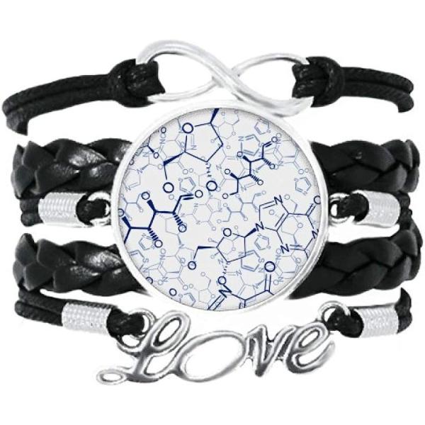 商品名DIYthinker Abstract Blue Chemical Molecular Structure Bracelet Love Accessory Twisted Leather Knitting Rope Wristband...