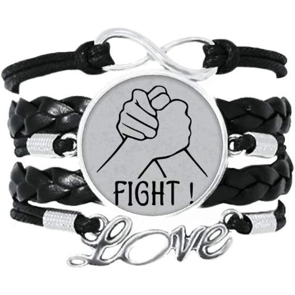 商品名DIYthinker Wrist Wrestling Personalized Gesture Bracelet Love Accessory Twisted Leather Knitting Rope Wristband Giftブ...