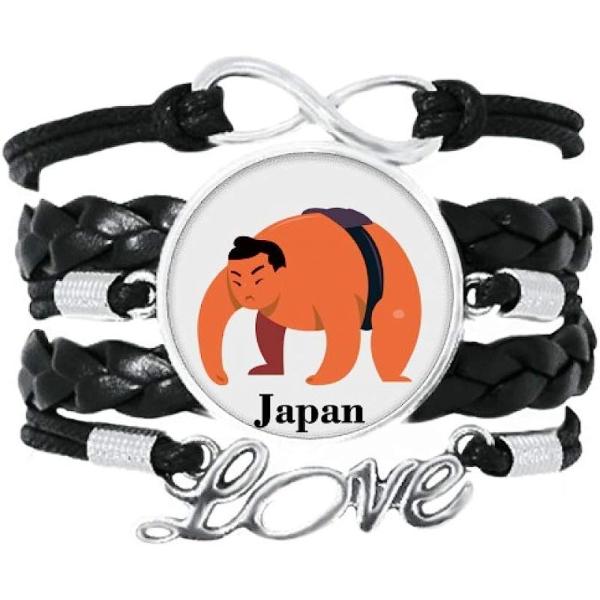 商品名DIYthinker Traditional Japanese Sumo Wresting Bracelet Love Accessory Twisted Leather Knitting Rope Wristband Giftブラン...