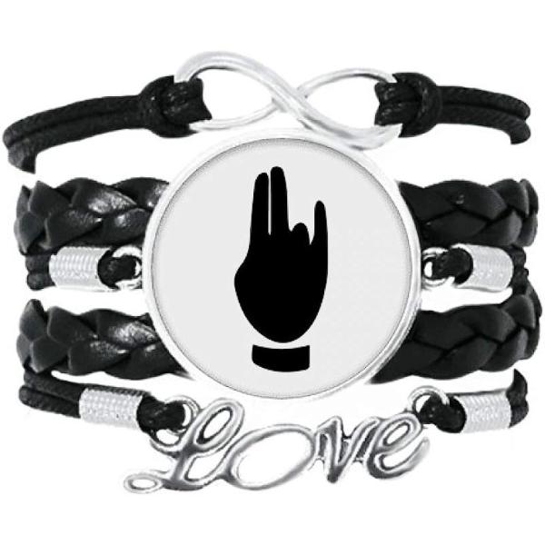 商品名DIYthinker Black Gesture Outline Pattern Bracelet Love Accessory Twisted Leather Knitting Rope Wristband Giftブランド：DIY...