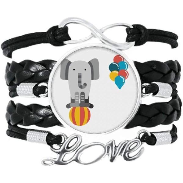 商品名DIYthinker Amazing Funny Balloon Elephant Illustration Bracelet Love Accessory Twisted Leather Knitting Rope Wristban...