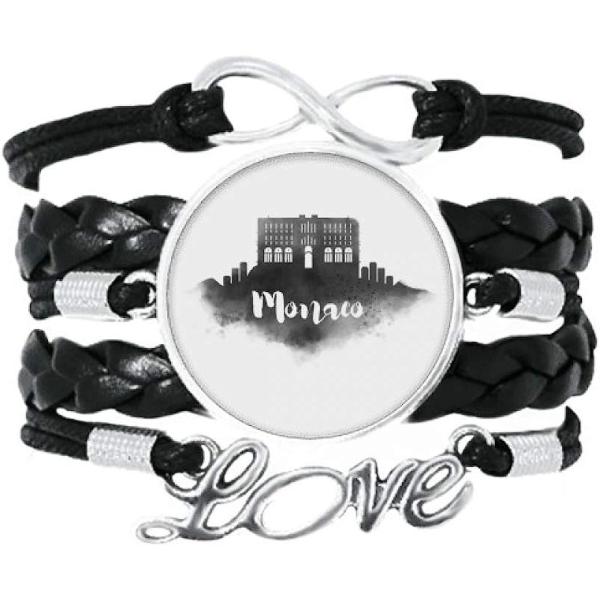 商品名DIYthinker Palais Princier de Monaco Ink City Bracelet Love Accessory Twisted Leather Knitting Rope Wristband Giftブラン...