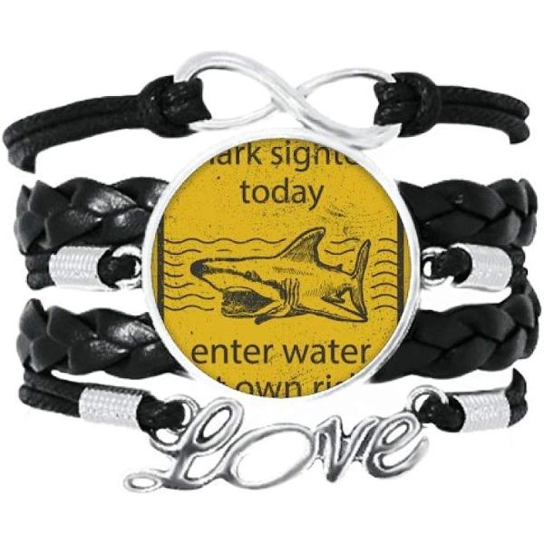 商品名DIYthinker Shark Enter Water at Own Risk Bracelet Love Accessory Twisted Leather Knitting Rope Wristband Giftブランド：DIY...