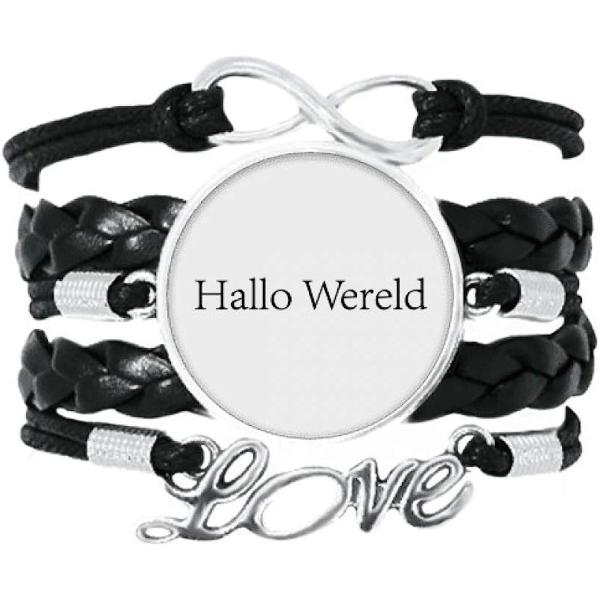 商品名DIYthinker Hello World Dutch Art Deco Gift Fashion Bracelet Love Accessory Twisted Leather Knitting Rope Wristband Gi...