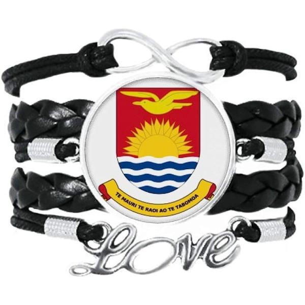 商品名DIYthinker Kiribati Oceania National Emblem Bracelet Love Accessory Twisted Leather Knitting Rope Wristband Giftブランド：...