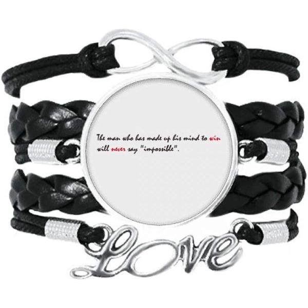商品名DIYthinker Quote Never Say Impossible Bracelet Love Accessory Twisted Leather Knitting Rope Wristband Giftブランド：DIYthi...