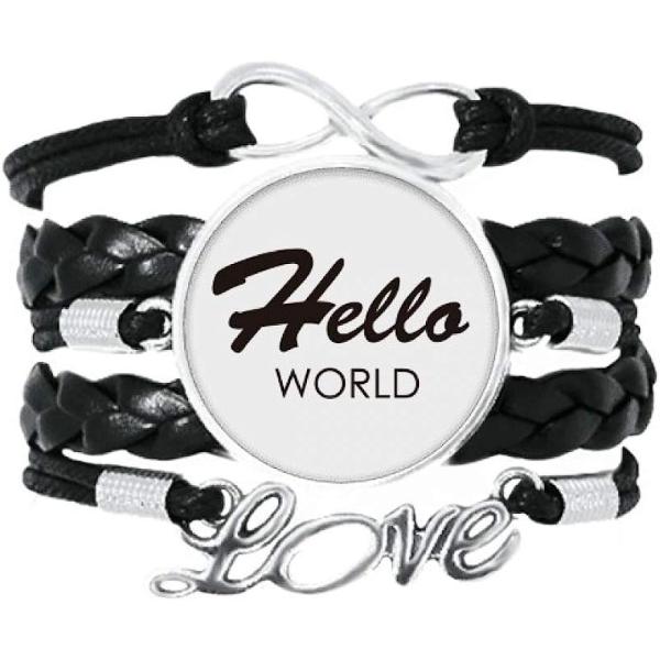商品名DIYthinker Programmer Interface Hello World Bracelet Love Accessory Twisted Leather Knitting Rope Wristband Giftブランド：...
