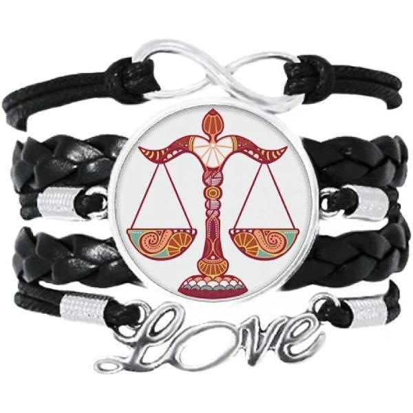 商品名DIYthinker Libra Constellation Zodiac Symbol Bracelet Love Accessory Twisted Leather Knitting Rope Wristband Giftブランド...