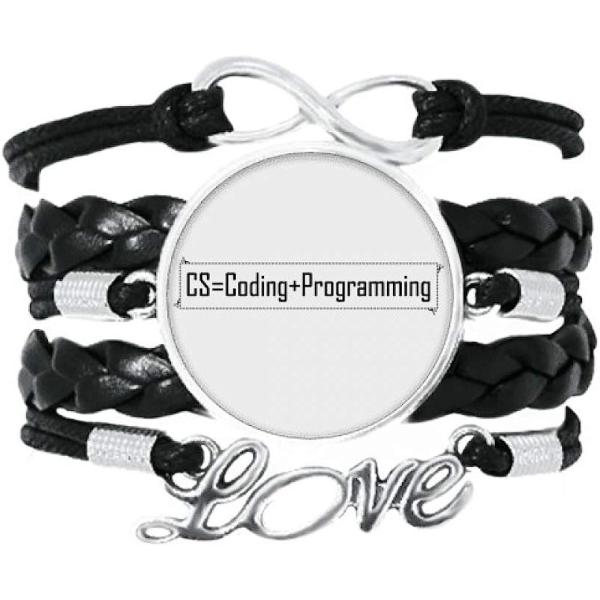 商品名DIYthinker CS Contains Coding and Programming Bracelet Love Accessory Twisted Leather Knitting Rope Wristband Giftブラン...