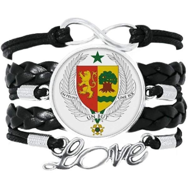 商品名DIYthinker Senegal Africa National Emblem Bracelet Love Accessory Twisted Leather Knitting Rope Wristband Giftブランド：DI...