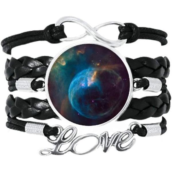 商品名DIYthinker Blue Brown Planet Nebulae Blue Bracelet Love Accessory Twisted Leather Knitting Rope Wristband Giftブランド：DI...