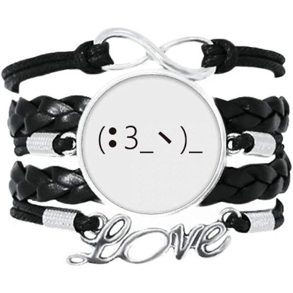 商品名DIYthinker Face Prostrate Oneself in Worship Expression Bracelet Love Accessory Twisted Leather Knitting Rope Wristba...