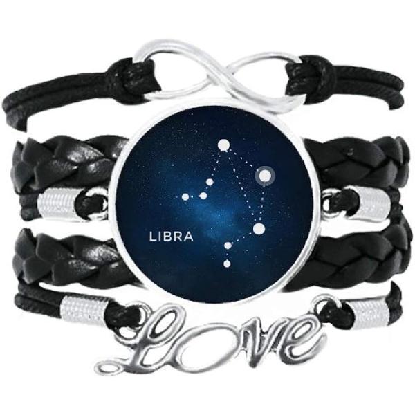 商品名DIYthinker Libra Constellation Zodiac Sign Bracelet Love Accessory Twisted Leather Knitting Rope Wristband Giftブランド：D...
