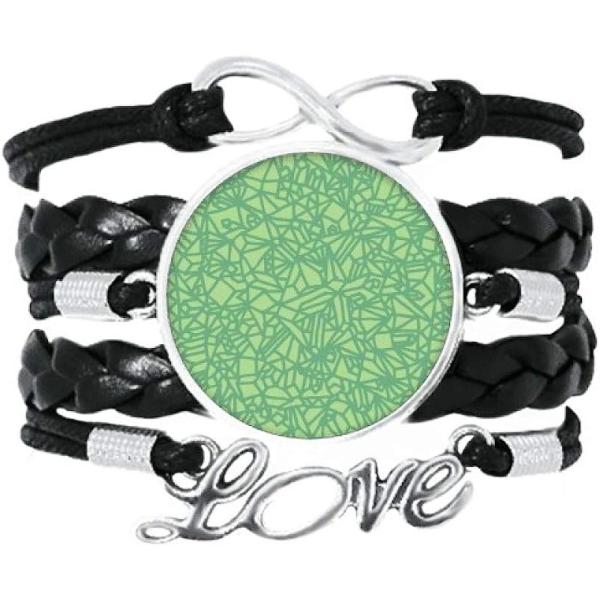 商品名DIYthinker Green Patterns Interlaced Lines Abstract Bracelet Love Accessory Twisted Leather Knitting Rope Wristband G...