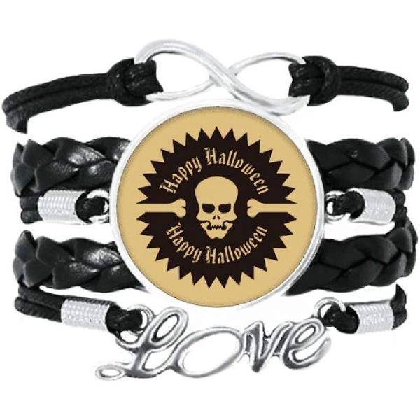 商品名DIYthinker Halloween Circular Pattern Skull Bracelet Love Accessory Twisted Leather Knitting Rope Wristband Giftブランド：...