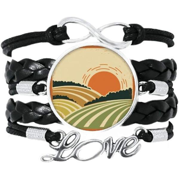 商品名DIYthinker Sun Sunshine Tree Hillside Grass Bracelet Love Accessory Twisted Leather Knitting Rope Wristband Giftブランド：...