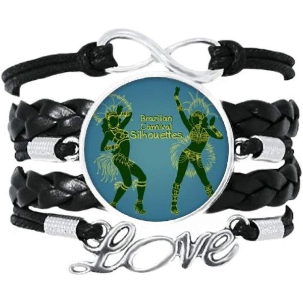 商品名DIYthinker Hula Outline Brazilian Brazil Cultural Bracelet Love Accessory Twisted Leather Knitting Rope Wristband Gif...