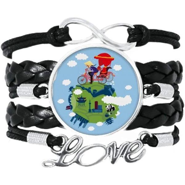商品名DIYthinker Chinese The Great Wall Art Bracelet Love Accessory Twisted Leather Knitting Rope Wristband Giftブランド：DIYthi...