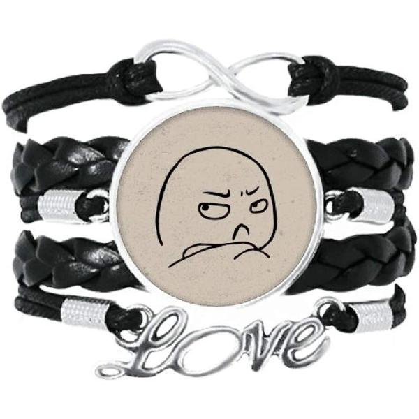 商品名DIYthinker Get Angry Strabismus Face Cartoon Bracelet Love Accessory Twisted Leather Knitting Rope Wristband Giftブランド...