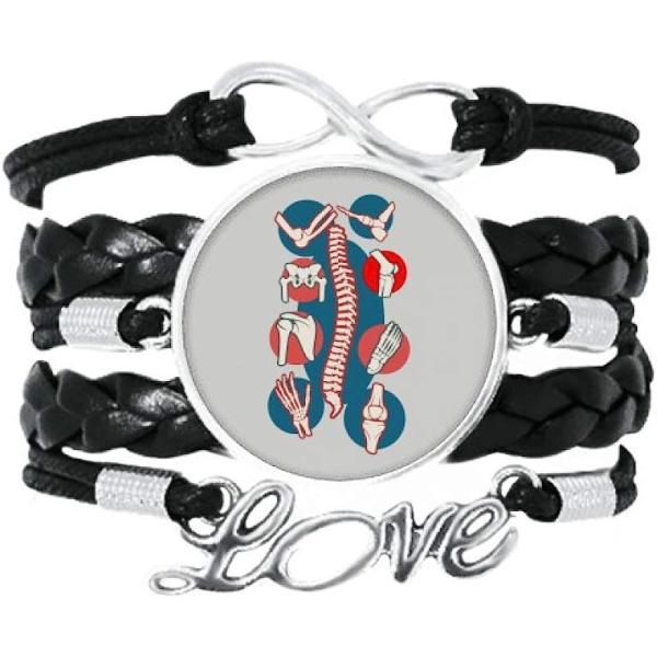 商品名DIYthinker Vertebral Body Joint Illustration Bracelet Love Accessory Twisted Leather Knitting Rope Wristband Giftブランド...