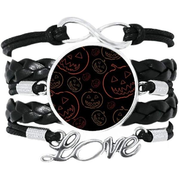 商品名DIYthinker Pumpkin Tiling Pattern Halloween Bracelet Love Accessory Twisted Leather Knitting Rope Wristband Giftブランド：...