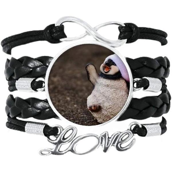 商品名DIYthinker Antarctic Penguin Christmas Cap Nature Bracelet Love Accessory Twisted Leather Knitting Rope Wristband Gif...