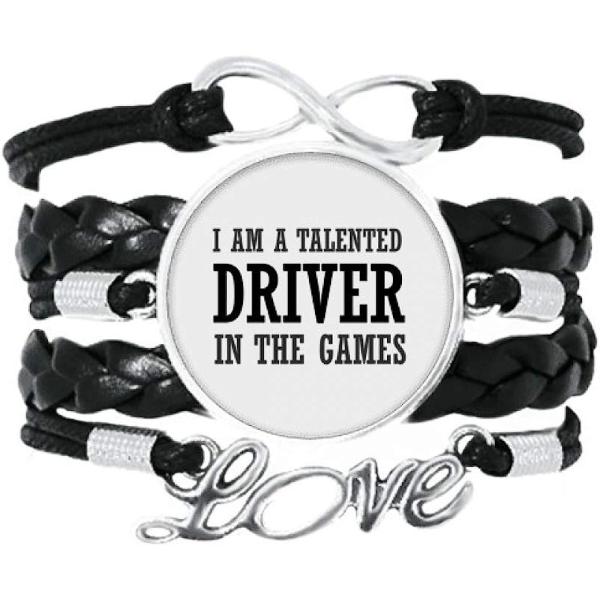 商品名DIYthinker I Am A Tallented Driver in The Games Bracelet Love Accessory Twisted Leather Knitting Rope Wristband Giftブ...