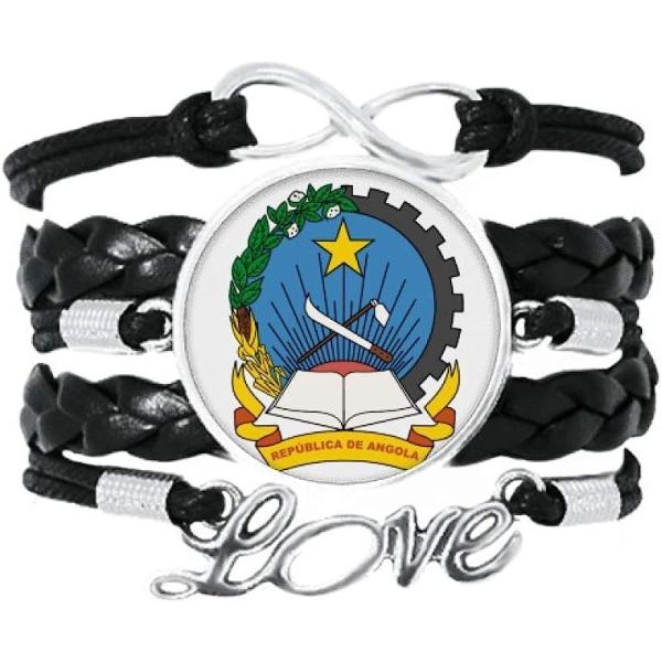 商品名DIYthinker Luanda Angola National Emblem Bracelet Love Accessory Twisted Leather Knitting Rope Wristband Giftブランド：DIY...