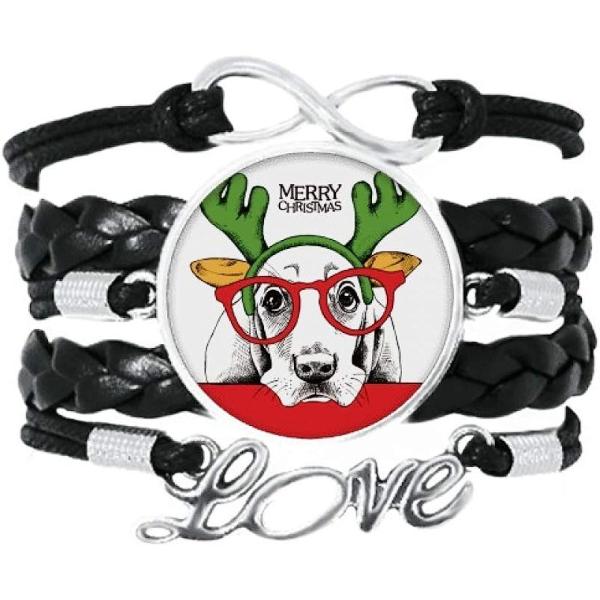 商品名DIYthinker Clothes Lovely Dog Watercolor Illustration Bracelet Love Accessory Twisted Leather Knitting Rope Wristband...