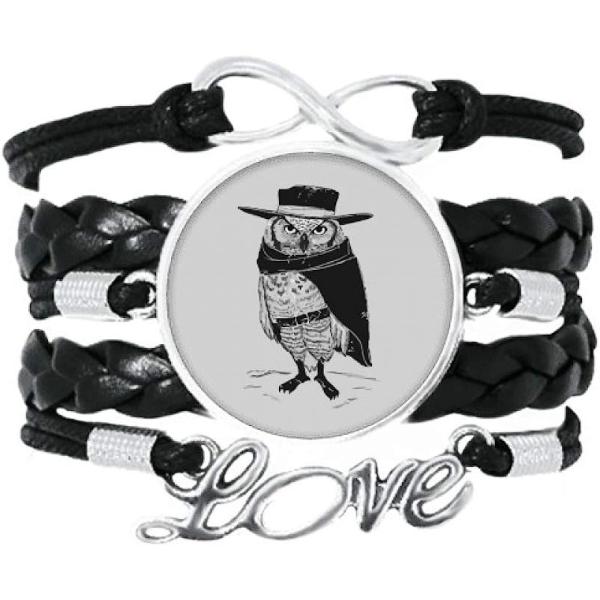 商品名DIYthinker フクロウ 鳥 パーソナライズ アニマルブレスレット ラブアクセサリー ツイストレザー編みロープ リストバンド ギフトDIYthinker Owl Bird Personification Animal Brace...