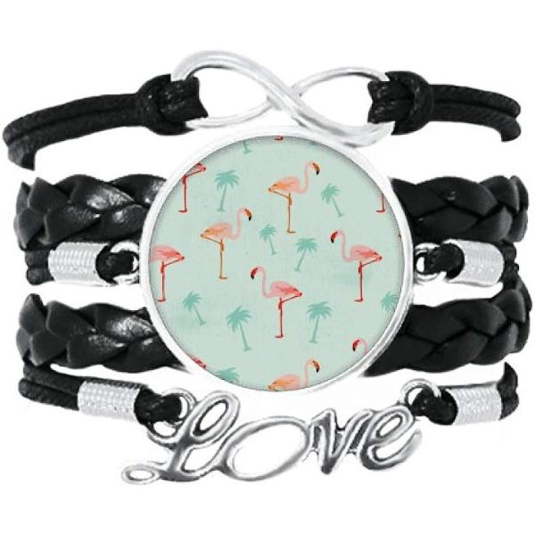 商品名DIYthinker Flamingo Pattern Pink Animal Bracelet Love Accessory Twisted Leather Knitting Rope Wristband Giftブランド：DIYt...