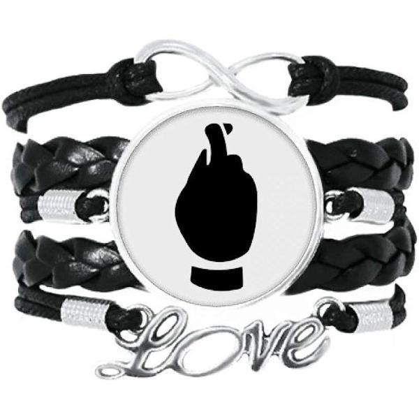 商品名DIYthinker Gesture Outline Black Pattern Bracelet Love Accessory Twisted Leather Knitting Rope Wristband Giftブランド：DIY...