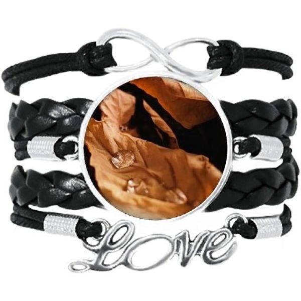 商品名DIYthinker Fallen Leaves Plant Nature Photography Bracelet Love Accessory Twisted Leather Knitting Rope Wristband Gif...