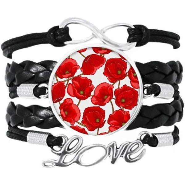 商品名DIYthinker Red Flowers Corn Bespread Bracelet Love Accessory Twisted Leather Knitting Rope Wristband Giftブランド：DIYthin...