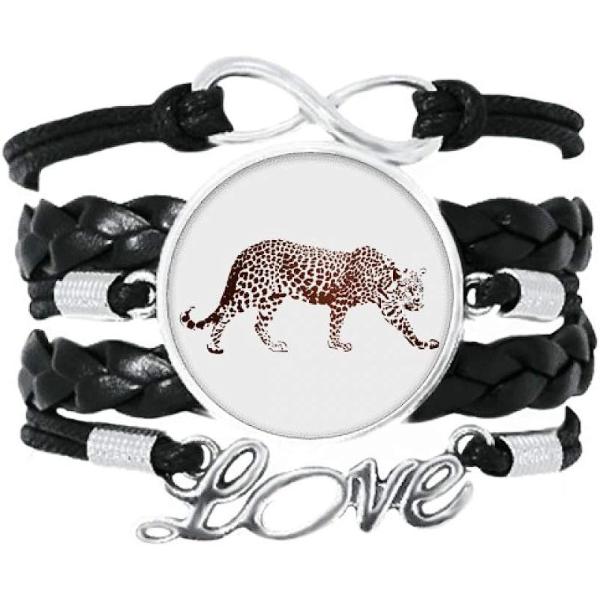 商品名DIYthinker Cheetah Brown Animal Art Deco Gift Fashion Bracelet Love Accessory Twisted Leather Knitting Rope Wristband...