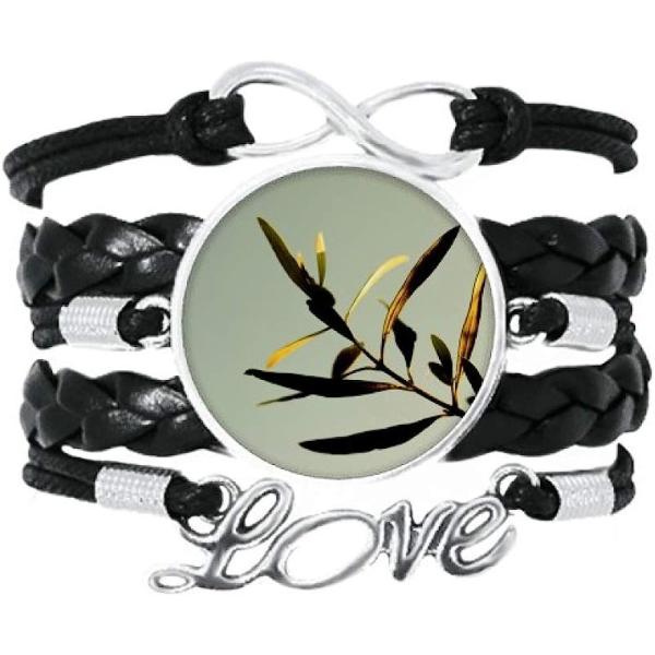 商品名DIYthinker Leaf Plant Nature Picture Simpol Bracelet Love Accessory Twisted Leather Knitting Rope Wristband Giftブランド：...