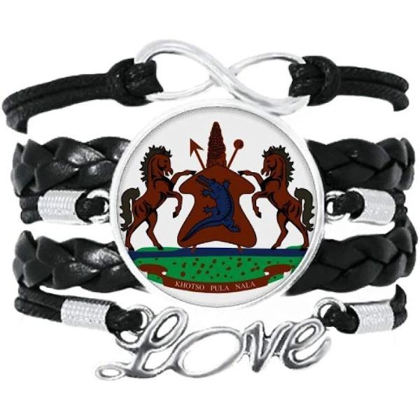 商品名DIYthinker Lesotho Africa National Emblem Bracelet Love Accessory Twisted Leather Knitting Rope Wristband Giftブランド：DI...