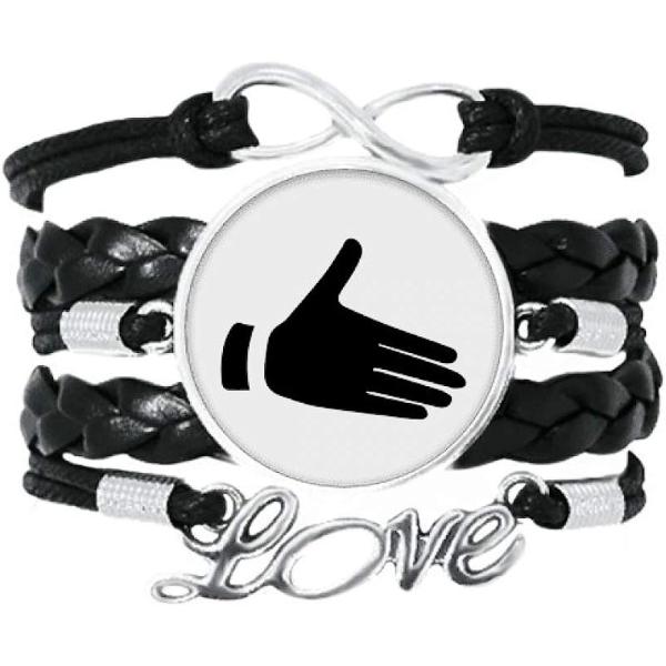 商品名DIYthinker Reach Out Gesture Outline Pattern Bracelet Love Accessory Twisted Leather Knitting Rope Wristband Giftブランド...