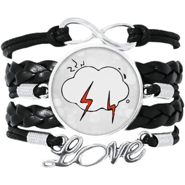 商品名DIYthinker Weather Cloud Illustration Pattern Bracelet Love Accessory Twisted Leather Knitting Rope Wristband Giftブラン...
