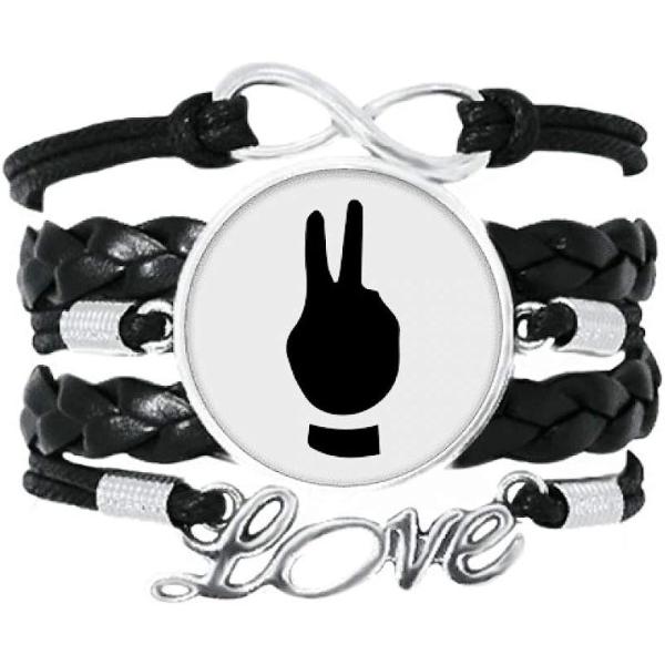 商品名DIYthinker Two Gesture Outline Pattern Bracelet Love Accessory Twisted Leather Knitting Rope Wristband Giftブランド：DIYth...