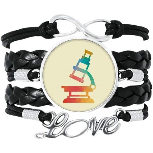 商品名DIYthinker Cartoon Microscope Chemistry Pattern Bracelet Love Accessory Twisted Leather Knitting Rope Wristband Giftブ...