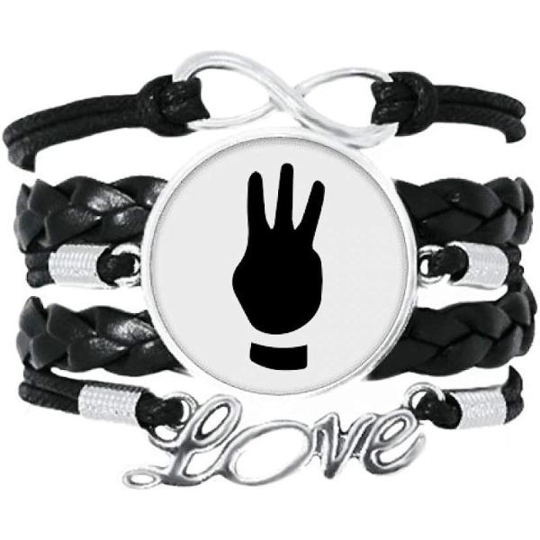 商品名DIYthinker Three Gesture Outline Pattern Bracelet Love Accessory Twisted Leather Knitting Rope Wristband Giftブランド：DIY...